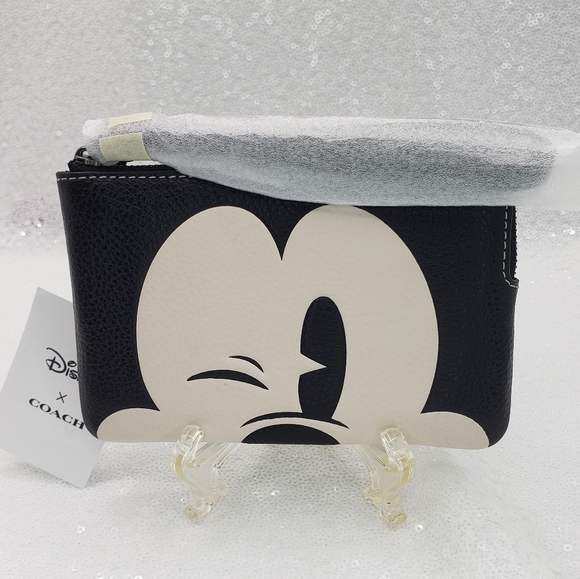 Disney x Coach | Bags | Disney X Coach Winking Mickey Mouse Corner Zip ...